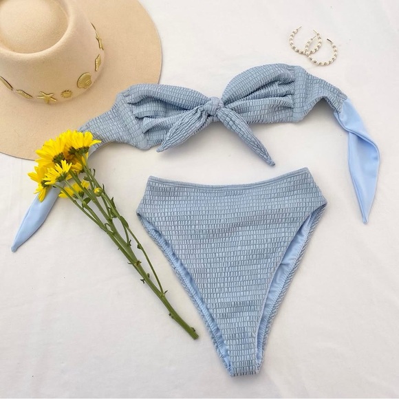 Montce | Swim | Nwt Montce Swim Peri Scrunch Bikini Set In Light Blue ...